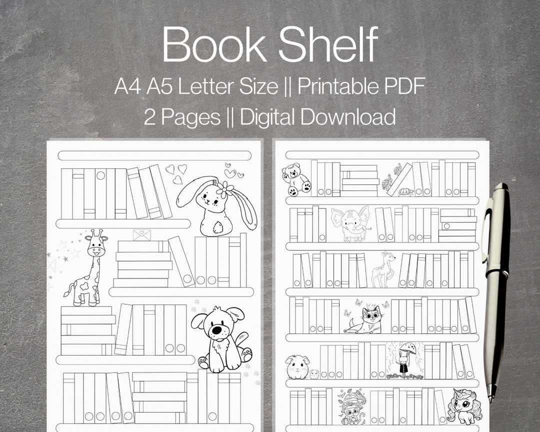 Bookshelf Printable Template Book Tracker Reading Challenge 50-100 ...