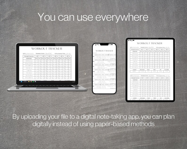Workout Tracker Printable Daily Exercise Planner Fitness Journal Weekly ...