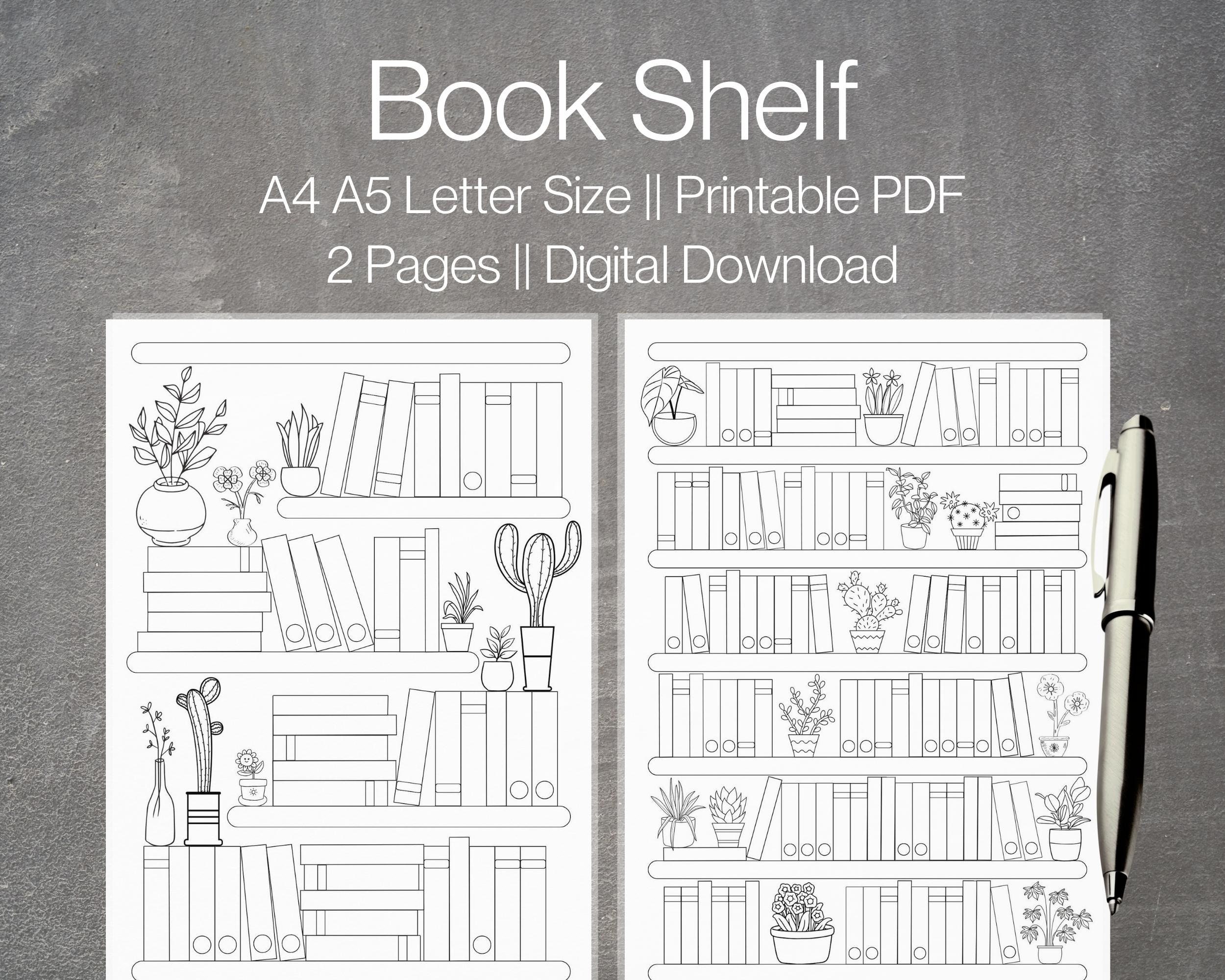 Flowers Bookshelf Printable Book Tracker Reading Challenge 50-100 Books ...