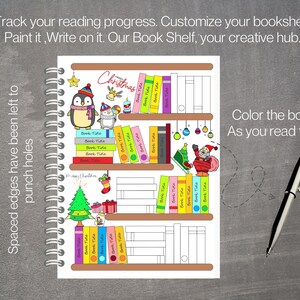 Christmas Bookshelf Printable Template Book Tracker Reading Challenge ...