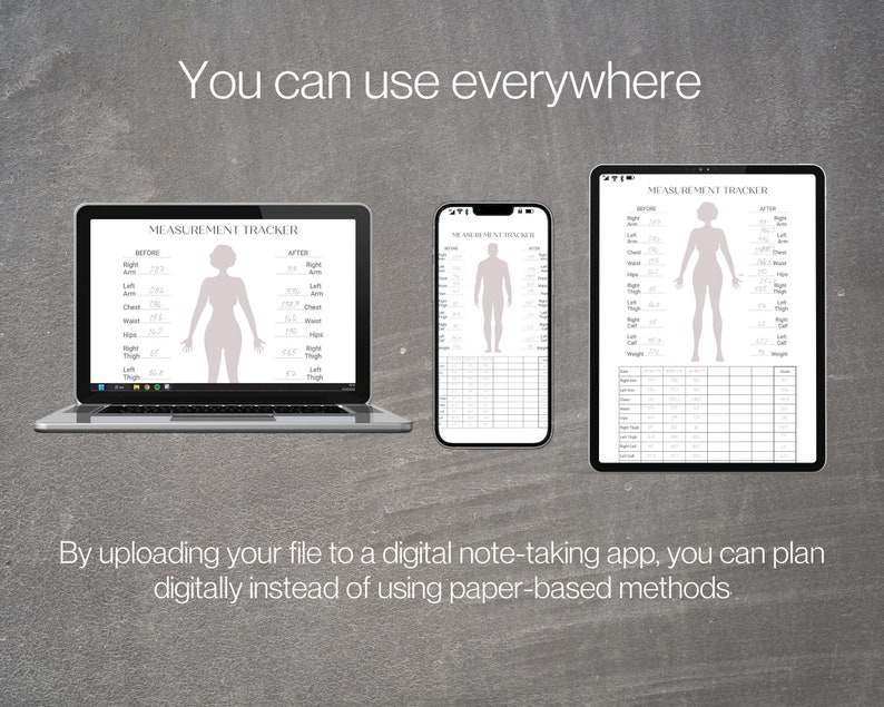 Body Measurement Tracker Printable Weight Loss Tracker Weekly Fitness ...