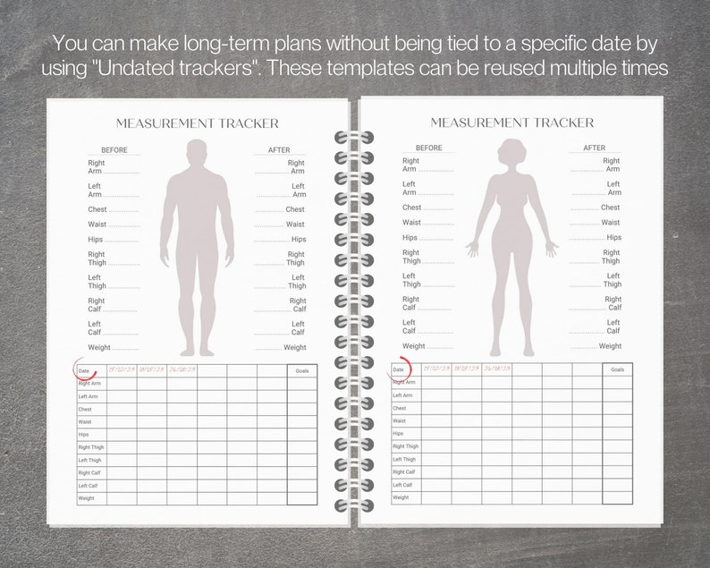 Body Measurement Tracker Printable | Weight Loss Tracker | Weekly ...