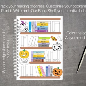 Halloween Bookshelf Printable Template Book Tracker Reading Challenge ...