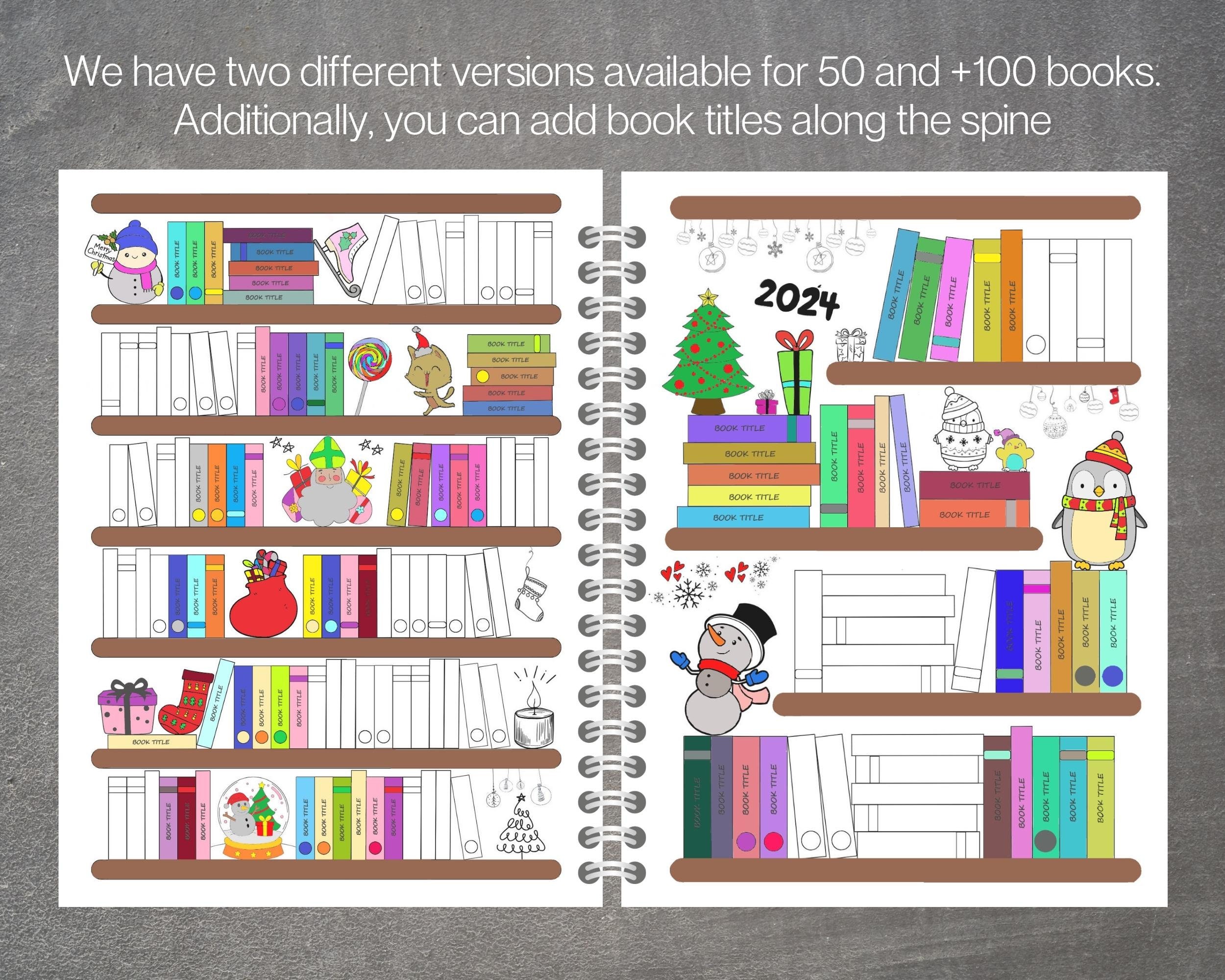Christmas Bookshelf Printable Template Book Tracker Reading Challenge ...