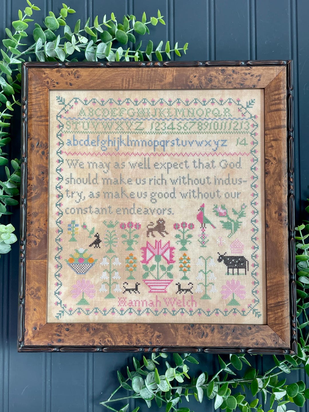 Hannah Welch - Reproduction Sampler - PAPER COPY - Cross Stitch Pattern ...