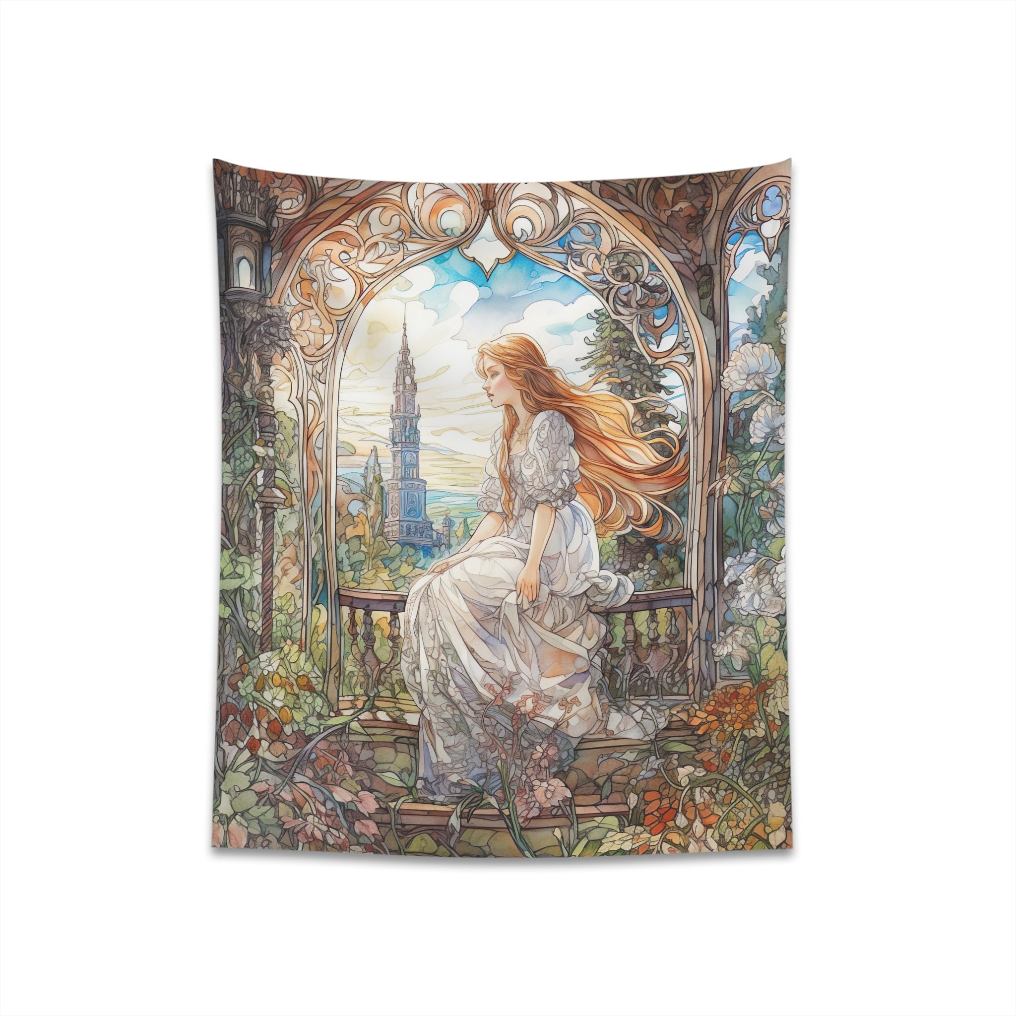 Rapunzel Wall Tapestry Fairytale Tapestry Fairy Tale Tapestry Magic ...