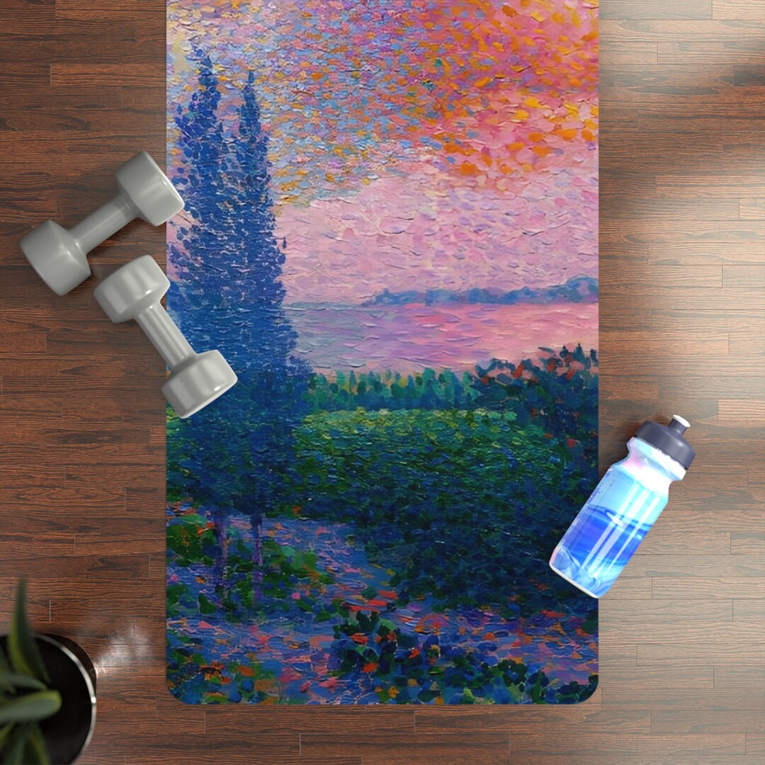 Pink Cloud Garden Yoga Mat, Art Yoga Mat, Henri-edmond Cross ...