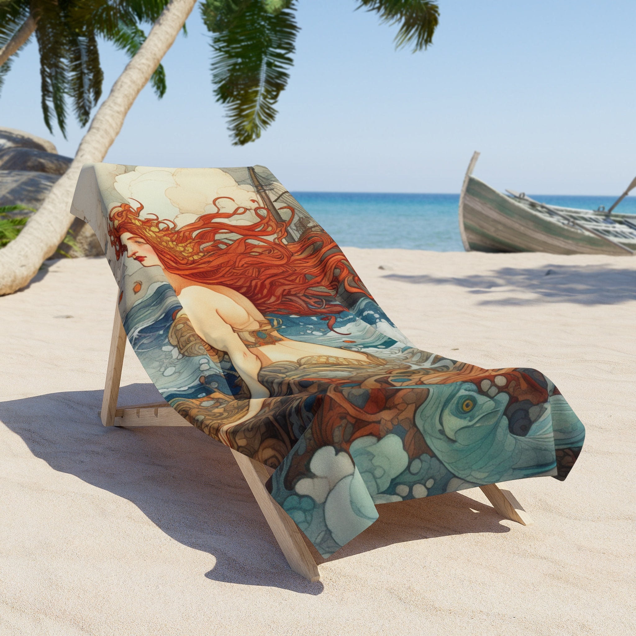 Mermaid Beach Towel, Little Mermaid Towel, Mermaid Beach Vacation ...
