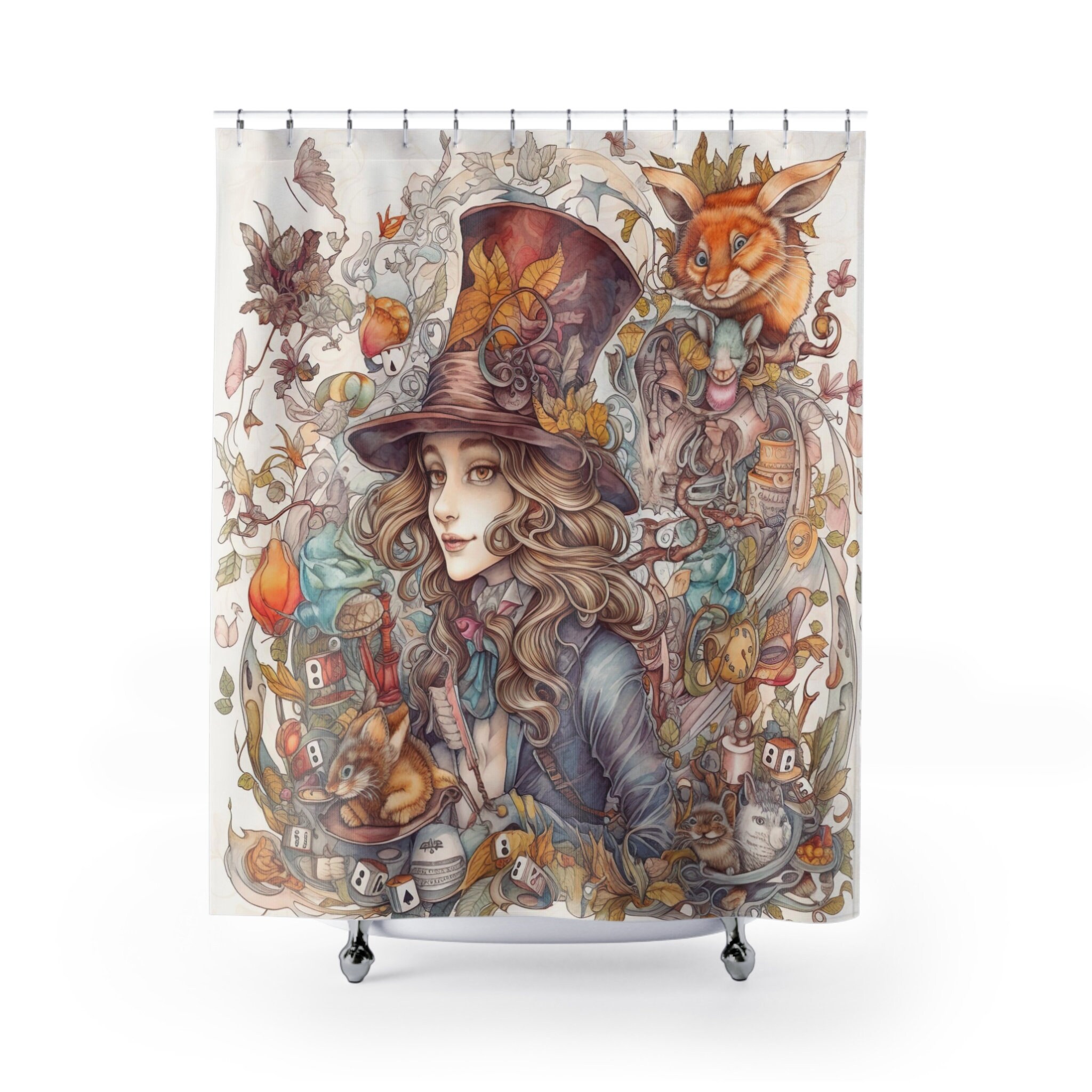 Alice in Wonderland Shower Curtain, Alice Decor Fantasy Decor Fairy Tale Decor Fairytale Shower ...