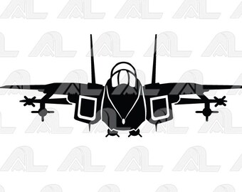 F-14 Tomcat Military Fighter Jet Aircraft Silhouette With Roundel ...