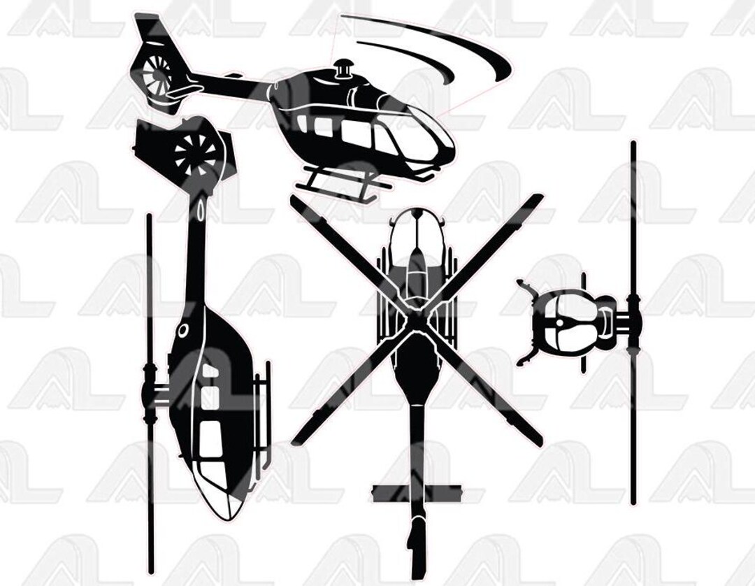 H-145 Helicopter - 4 Designs - Vector File (*eps)! - Etsy