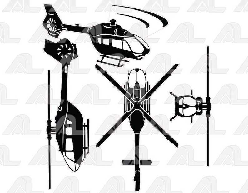 H-145 Helicopter - 4 Designs - Vector File (*eps)! - Etsy