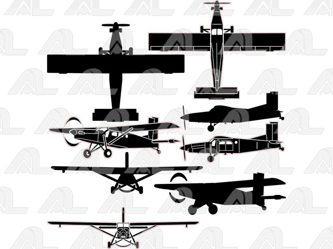 Pilatus PC-6 With Outline - Vector Set File (*eps)! - Etsy