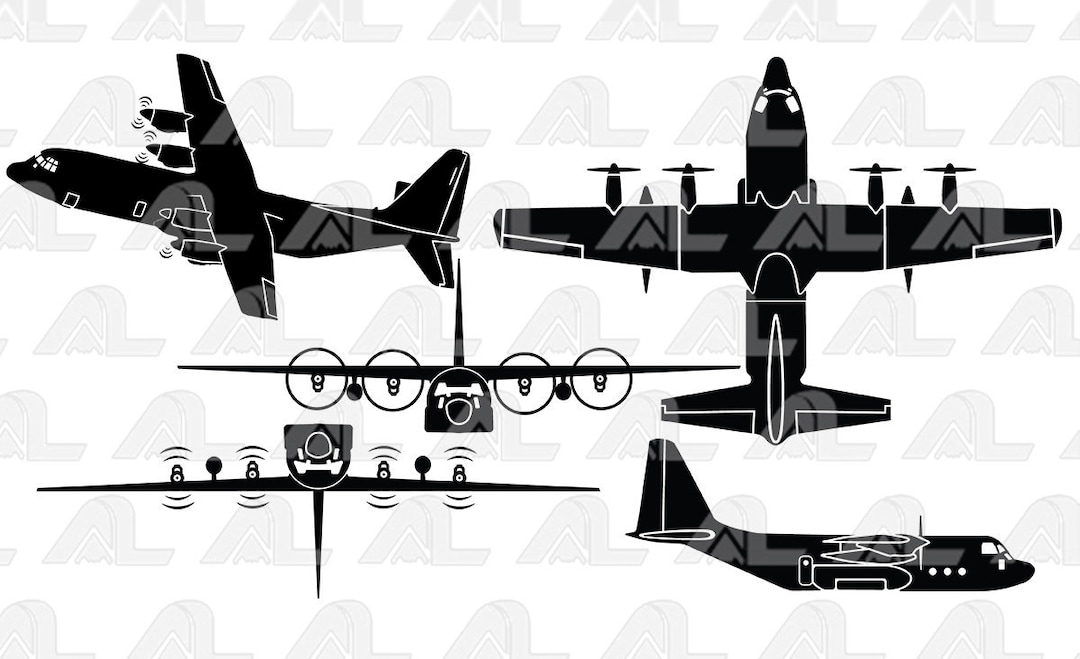 C-130 Hercules Aircraft -4 Designs - Vector File (*eps)! Pilot Gift - Etsy