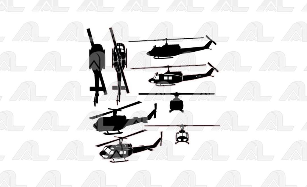 Bell UH-1 Huey SVG, Military Helicopter Vector Design, - Etsy