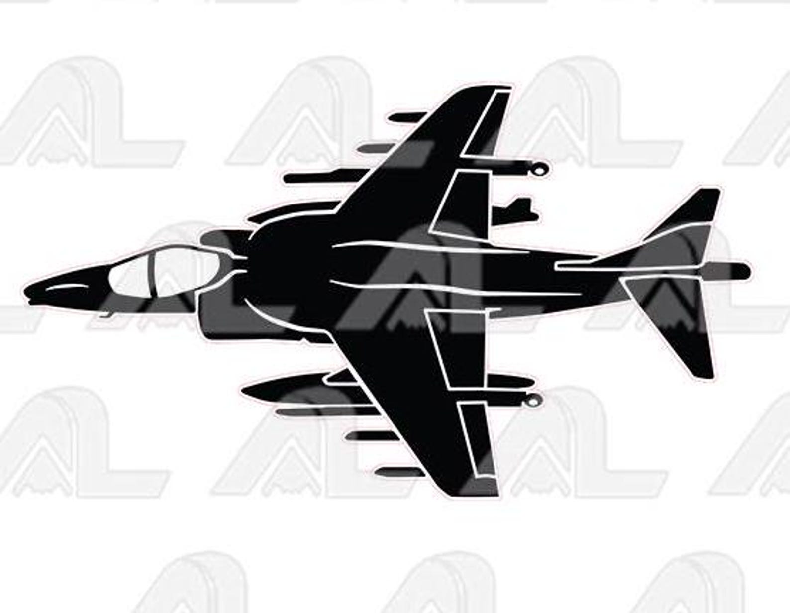Harrier Jet Aircraft Vector, VTOL Fighter Silhouette SVG-EPS - Etsy