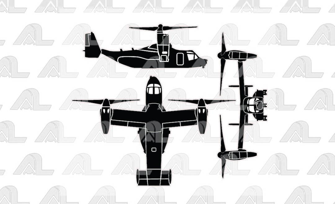 V-22 Osprey - 3 Designs With Outline - Vector File (*eps)! - Etsy