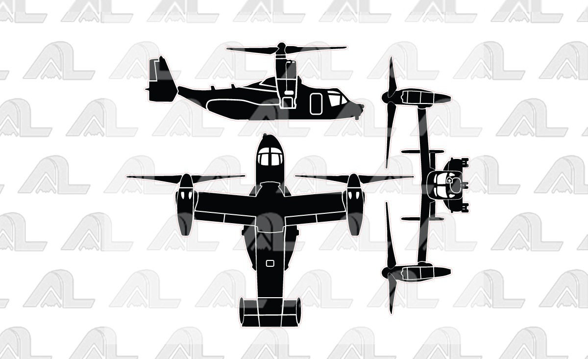 V-22 Osprey - 3 Designs With Outline - Vector File (*eps)! - Etsy
