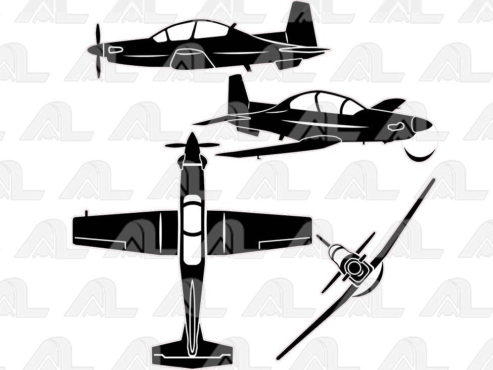 Beechcraft T-6 Texan II - Vector Set File (*eps)! - Etsy