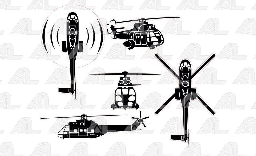 SA-330 Puma Helicopter - Outline Set - Vector File (*eps)! - Etsy