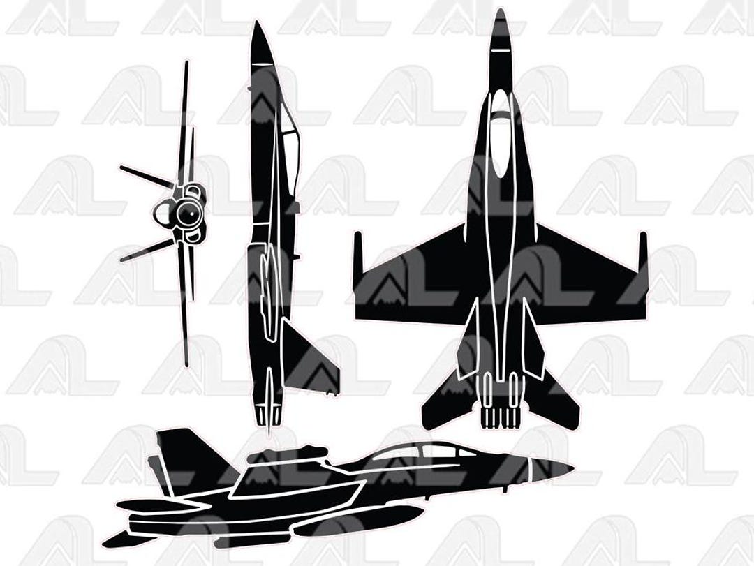 F-18 Aircraft - Vector Set File (*eps)! - Etsy