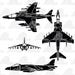 Harrier Jet Aircraft Vector, VTOL Fighter Silhouette SVG-EPS - Etsy