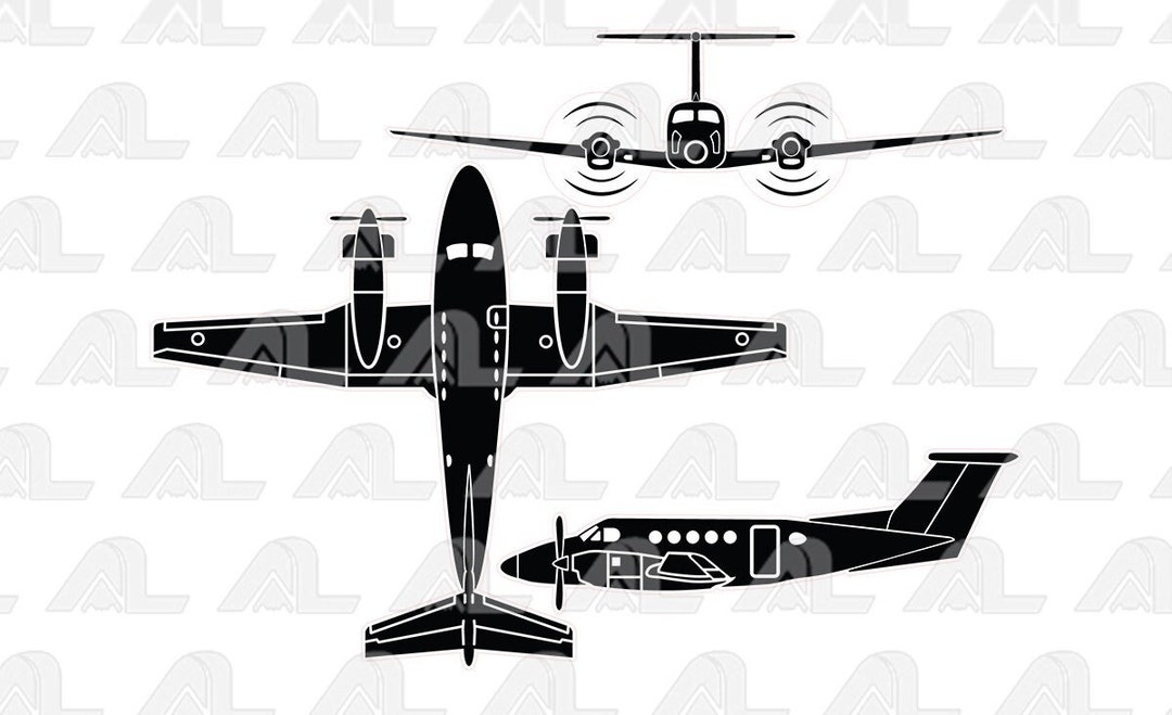 Beechcraft B-200 Airplane Outline - Vector File (*eps)! - Etsy