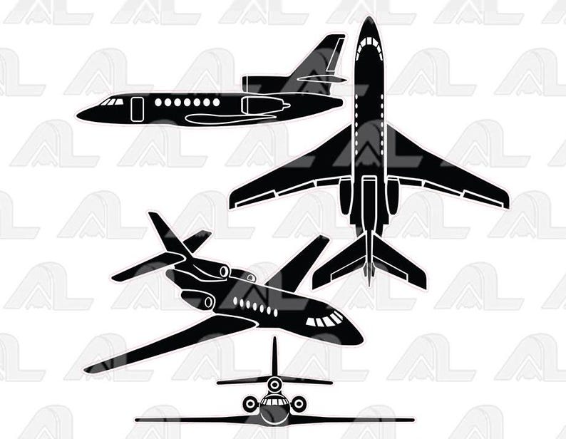 Dassault Falcon 50ex Vector Set - Etsy