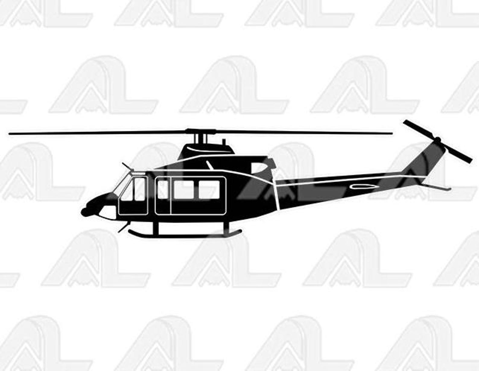 Bell 412 Helicopter -4 Designs With Outline - Vector File (*eps)! SVG ...