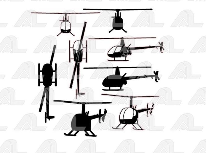 Robinson R-22 - 6 Designs With Outline - Vector File (*eps)! SVG Pilot ...