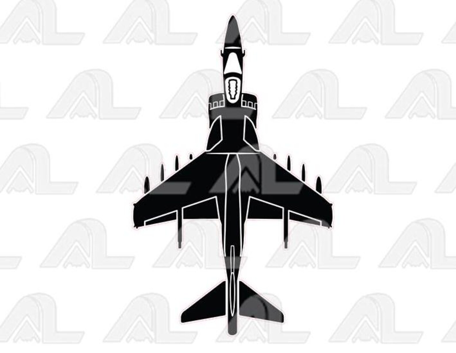 Harrier Jet Aircraft Vector, VTOL Fighter Silhouette SVG-EPS - Etsy