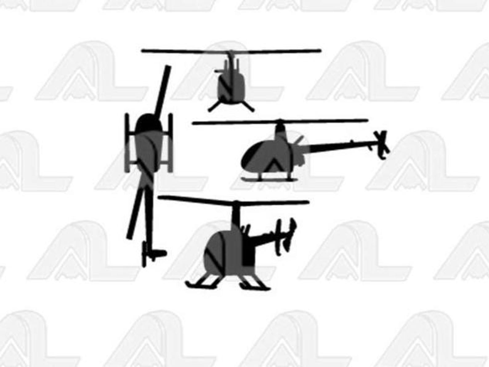Robinson R-22 - 6 Designs With Outline - Vector File (*eps)! SVG Pilot ...