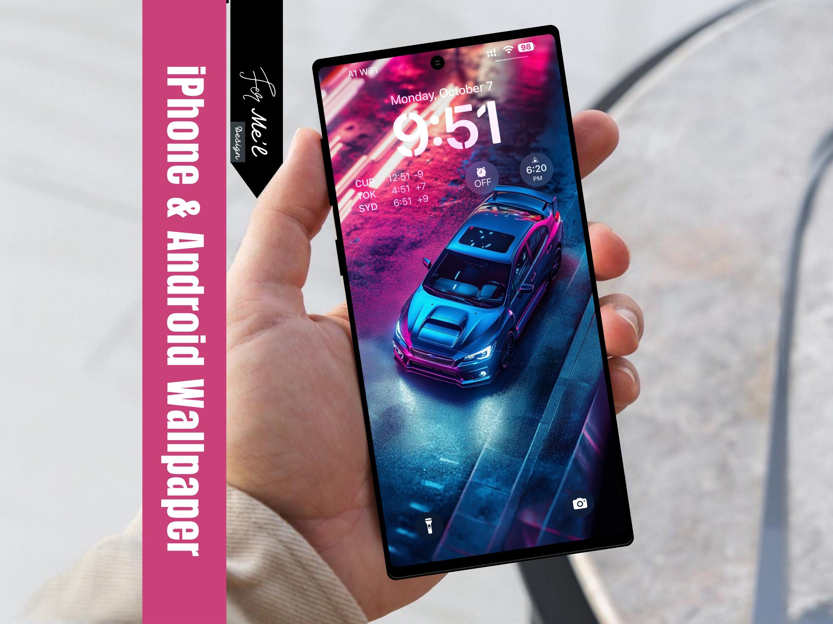 Neon Night Subaru STI Phone Wallpaper – High-definition Car Art for ...