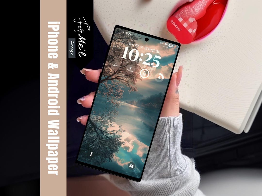 Tranquil Nature Landscape iPhone and Android UHD Wallpaper | Serene Sunset Lake Scene | Artistic ...