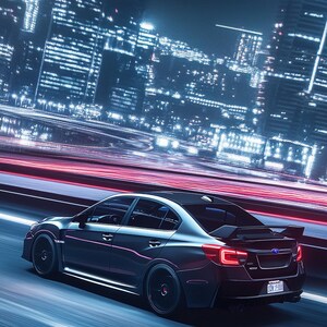 Subaru-inspired Night Cityscape Phone Wallpaper for Iphone, Samsung ...