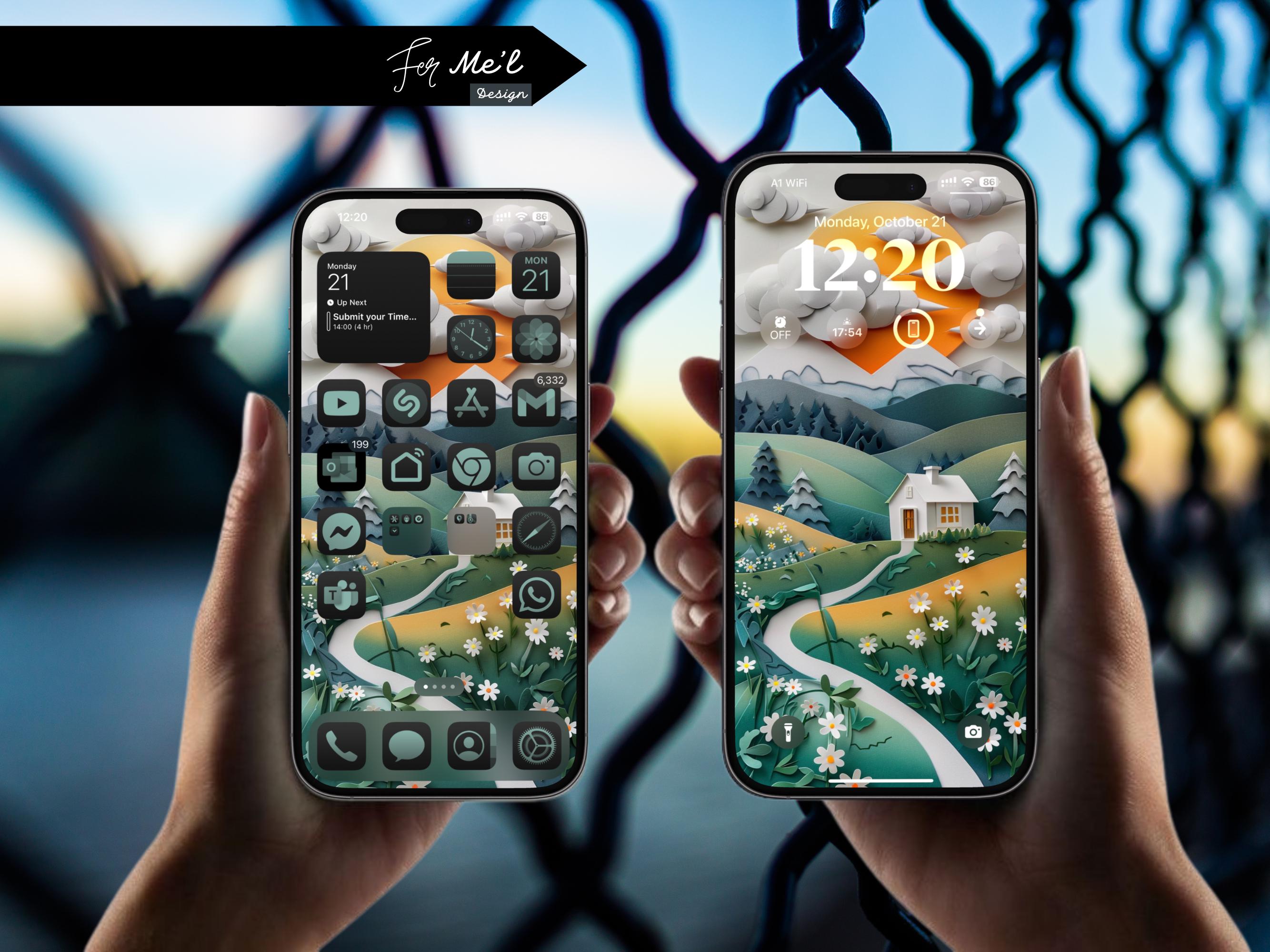 Whimsical Paper-craft Landscape Phone Wallpaper – for Iphone, Android ...