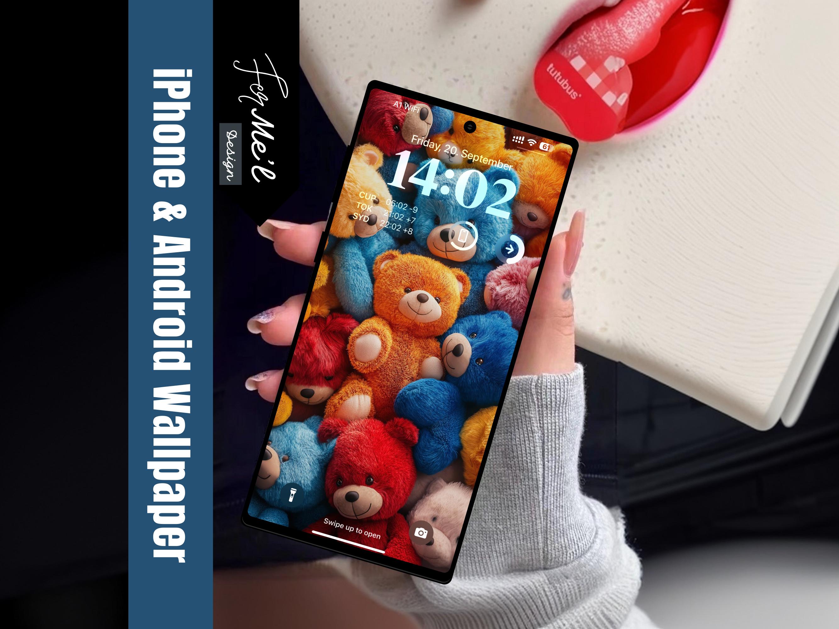 Colorful Teddy Bear Wallpaper Fun, Cozy 4K Background for iPhone ...