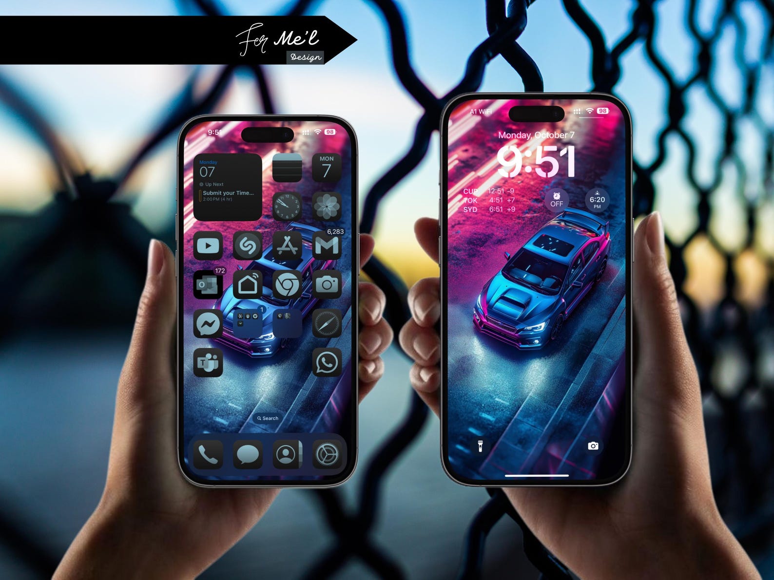 Neon Night Subaru STI Phone Wallpaper – High-definition Car Art for ...