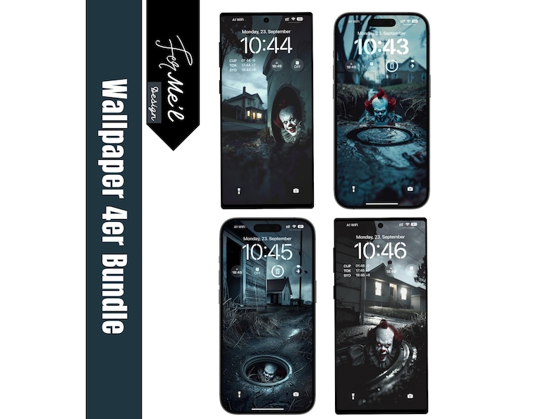 Clown Horror Wallpaper Bundle for Iphone, Samsung, Android Creepy ...
