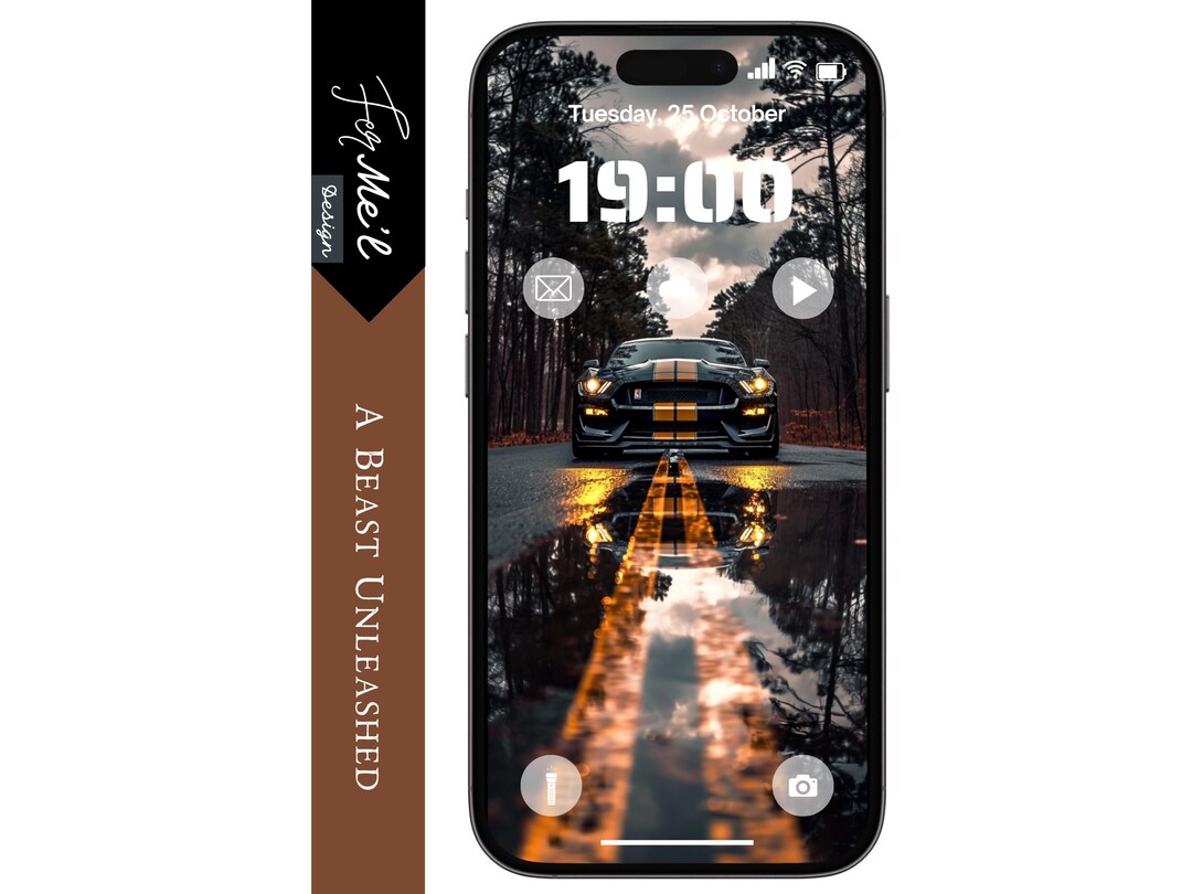 Mustang GT500 Shelby Phone Wallpaper | High-resolution Rainy Street ...