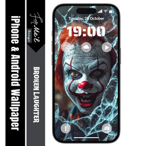 Terrifying Clown Horror Wallpaper for Iphone, Android, Red Hair, White ...
