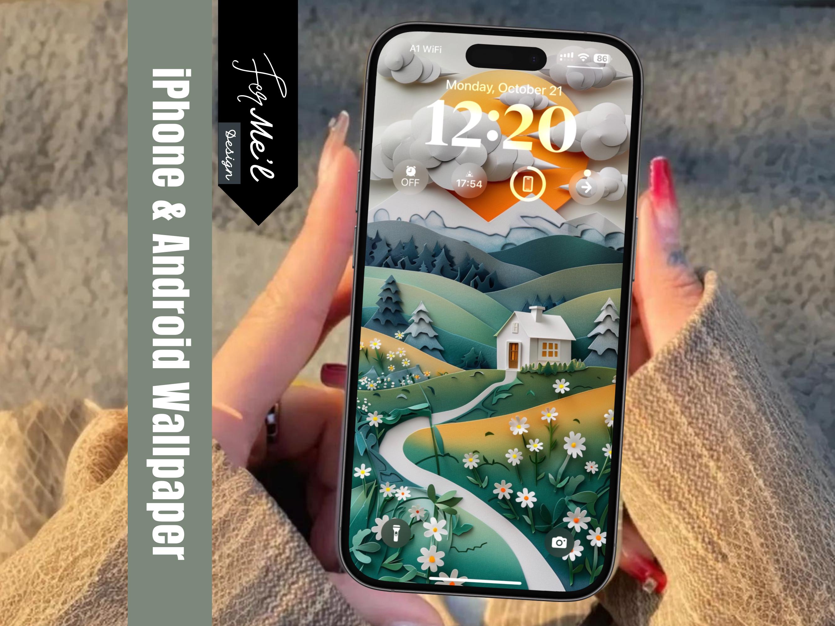 Whimsical Paper-craft Landscape Phone Wallpaper – for Iphone, Android ...