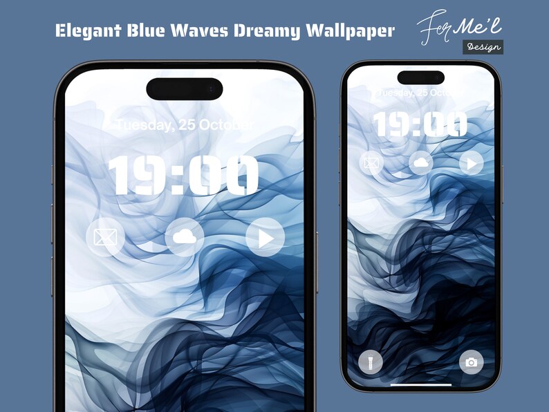 Elegant Blue Waves, Modern Art, Dreamy Backgrounds, iPhone & Android ...