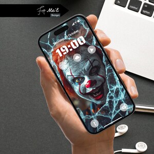 Terrifying Clown Horror Wallpaper for Iphone, Android, Red Hair, White ...