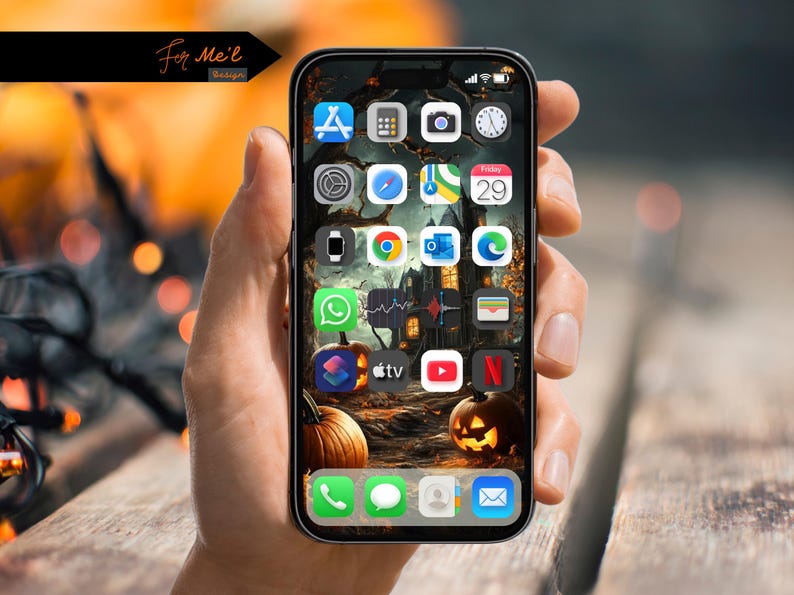 Haunted Mansion Halloween Phone Wallpaper - Spooky Jack-o'-lanterns ...