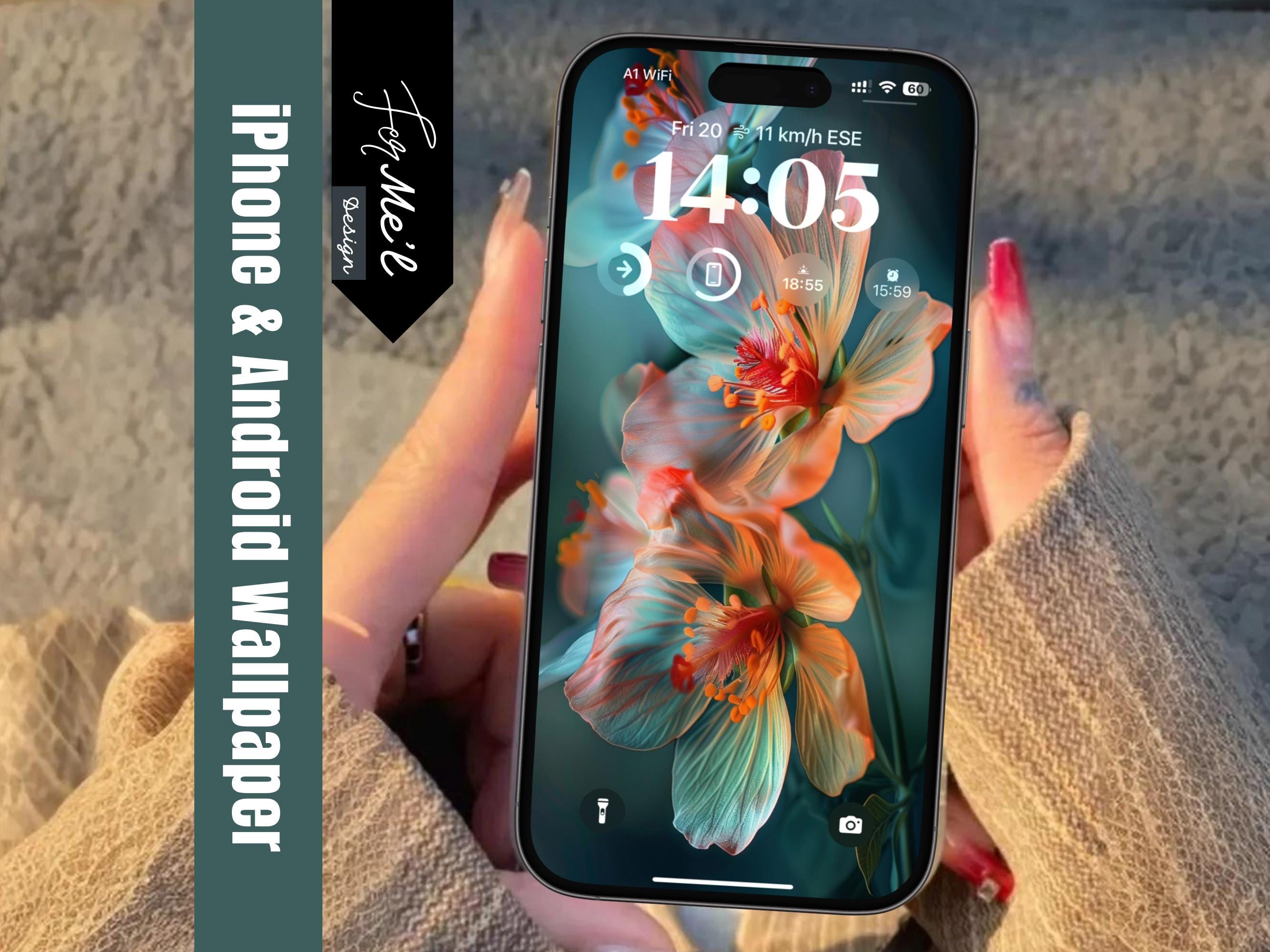 Beautiful Floral Phone Wallpaper for iPhone & Android, Modern Colorful ...