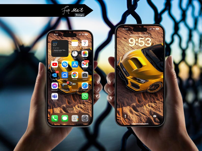 Golden Desert Subaru STI Phone Wallpaper – High-definition Automotive ...