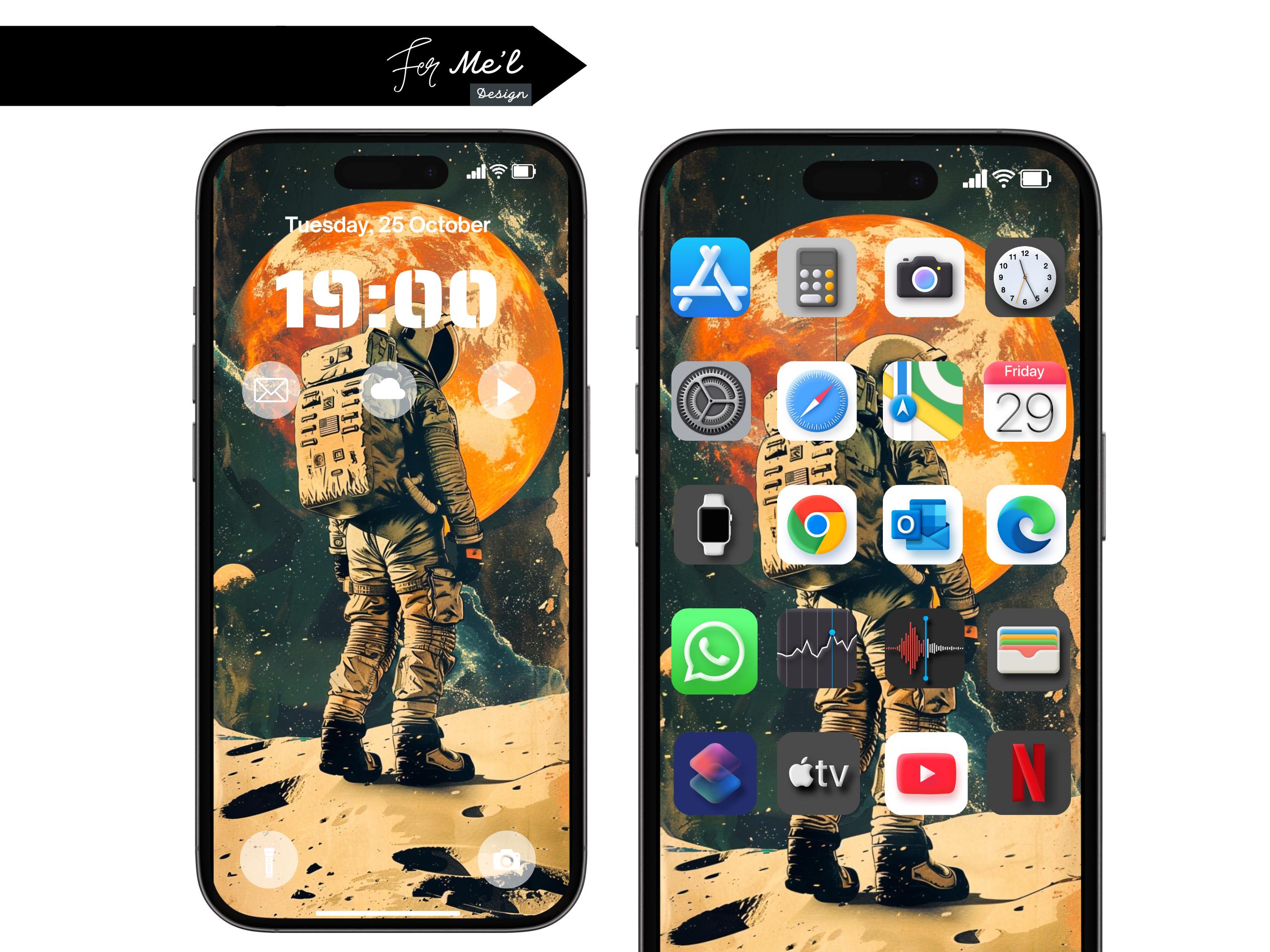 Vintage Astronaut Mars Exploration Art Wallpaper for iPhone and Android ...