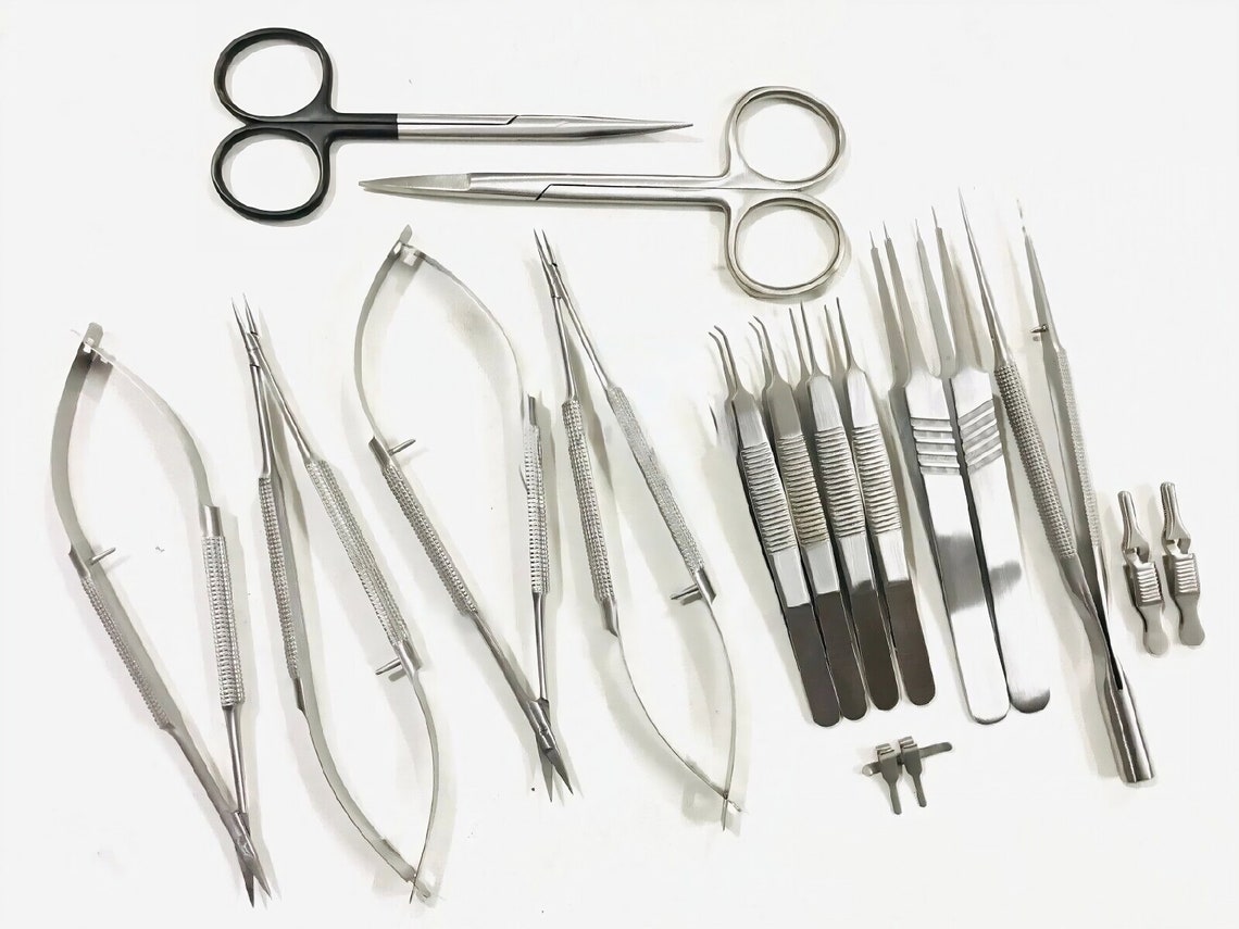 Micro Hand Surgery Instruments Kit Microvascular Clamp Surgical Suture ...