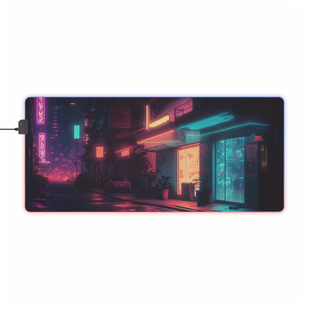 Cyberpunk LED Gaming Mouse Pad Cyberpunk City Gaming Desk - Etsy
